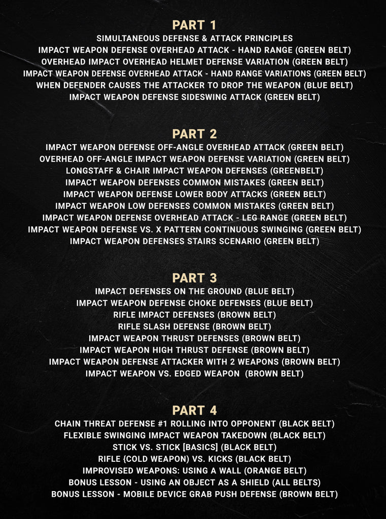Impact Weapon Defense by David Kahn – BJJ Fanatics