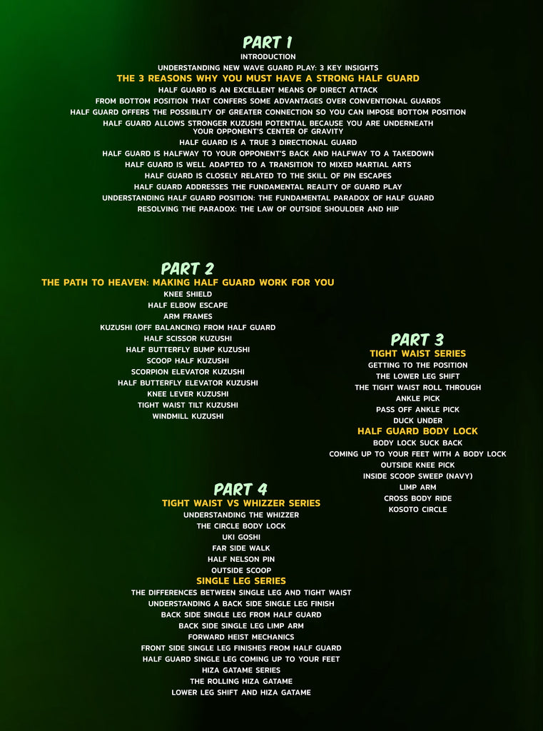 New Wave Jiu Jitsu: No Gi Half Guard 3 Directions of Attack by John Da ...