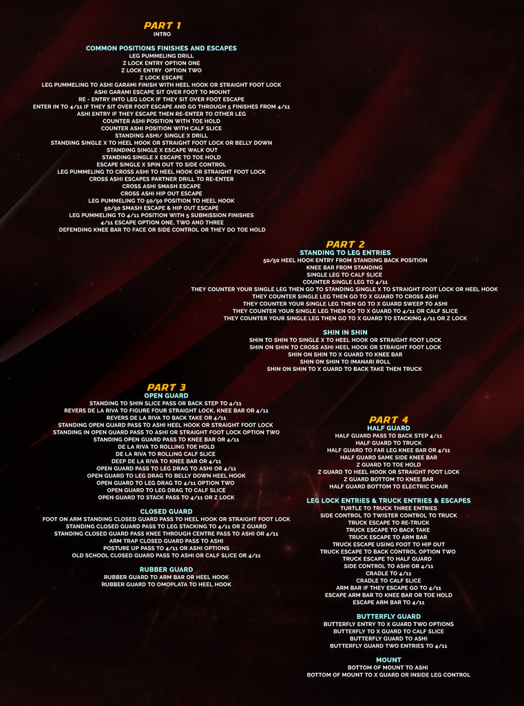 No Gi Brazilian Jiu Jitsu Leg Lock System by Troy Manning – BJJ Fanatics